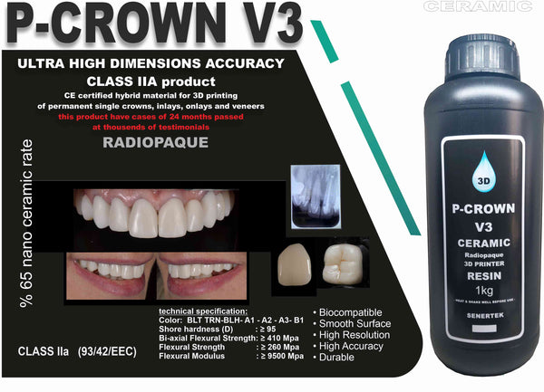 Senertek P-Crown V3 Dental Kalıcı Kron Reçinesi – 3D Yazıcınız